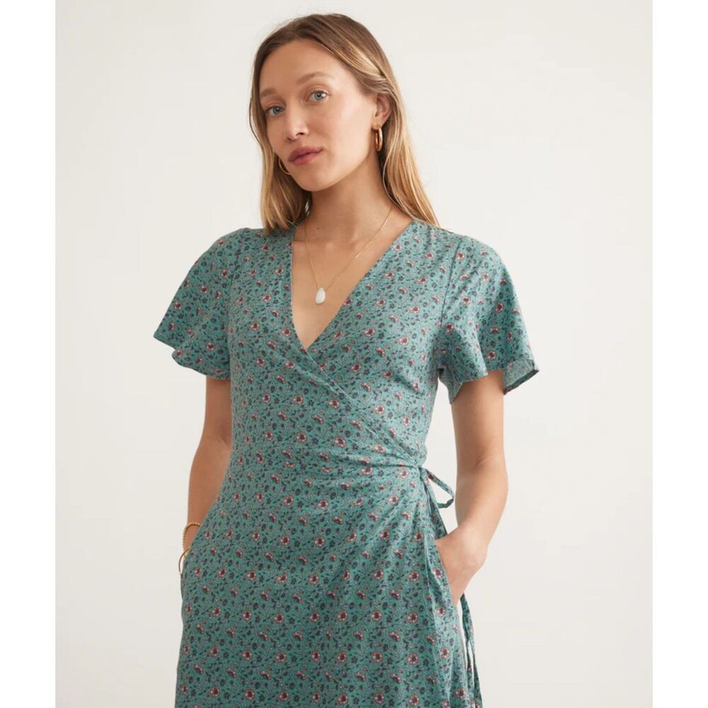 Marine Layer Emlyn Midi Dress Deep Sea Floral Size Me… - Gem
